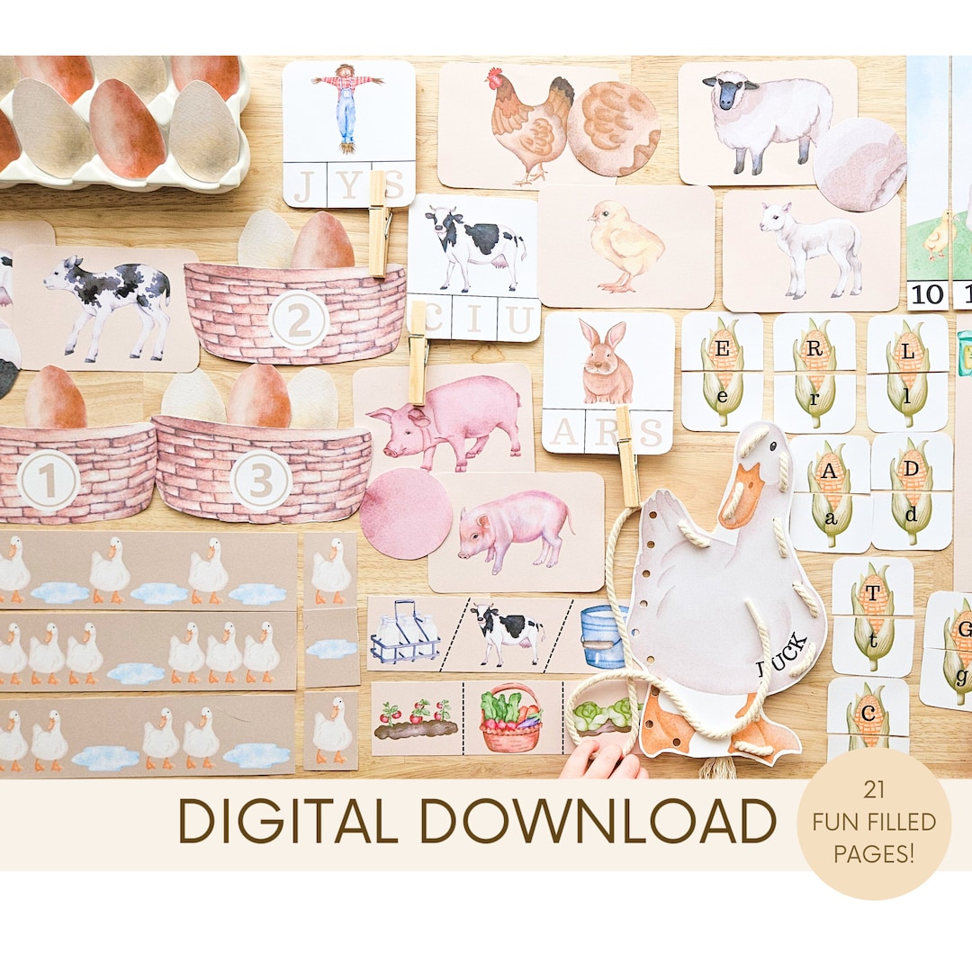 On the Farm Learning Packet, Homeschool Printables, Preschool ...