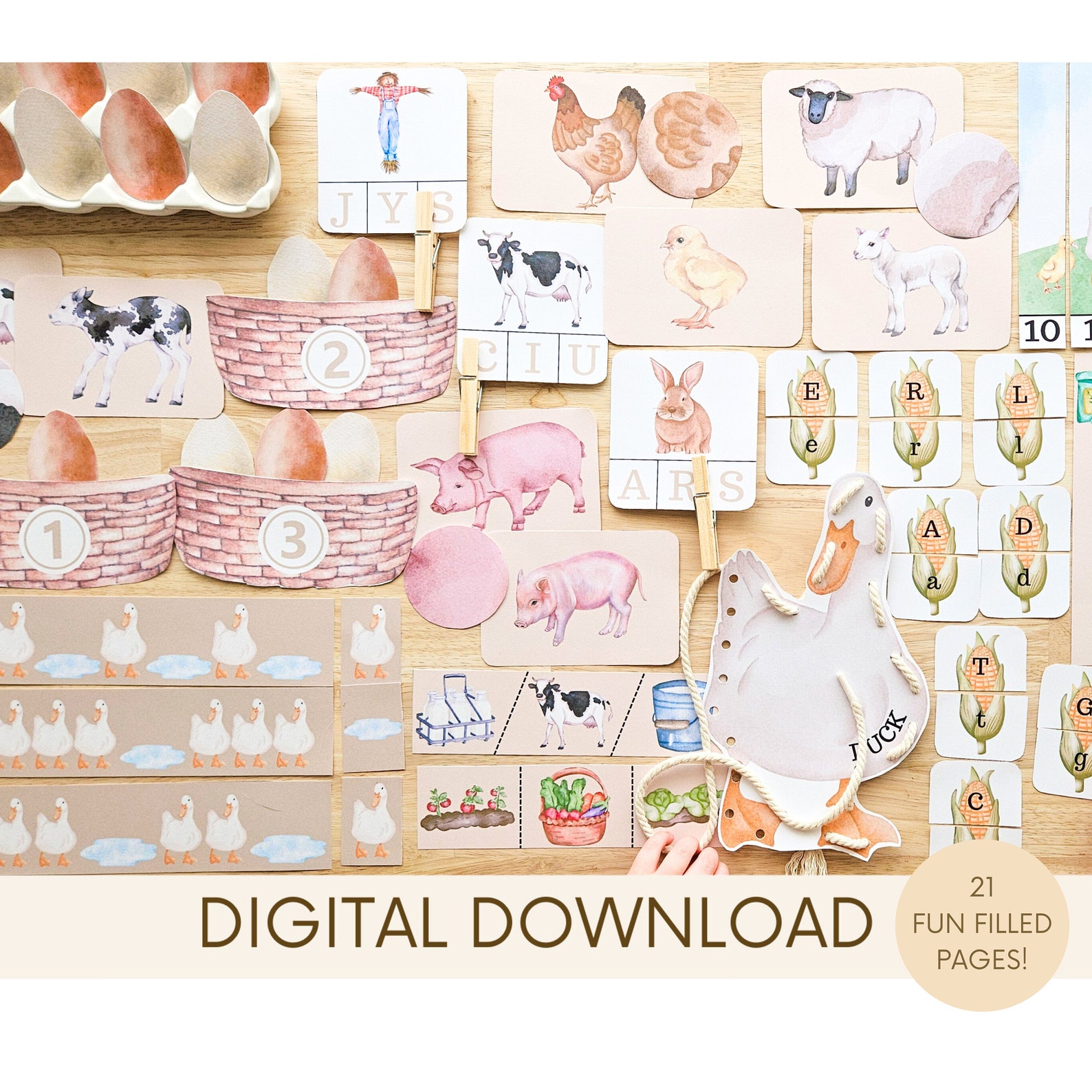 On the Farm Learning Packet, Homeschool Printables, Preschool ...