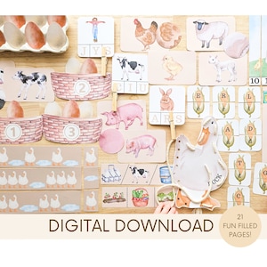 On the Farm Learning Packet, Homeschool Printables, Preschool ...