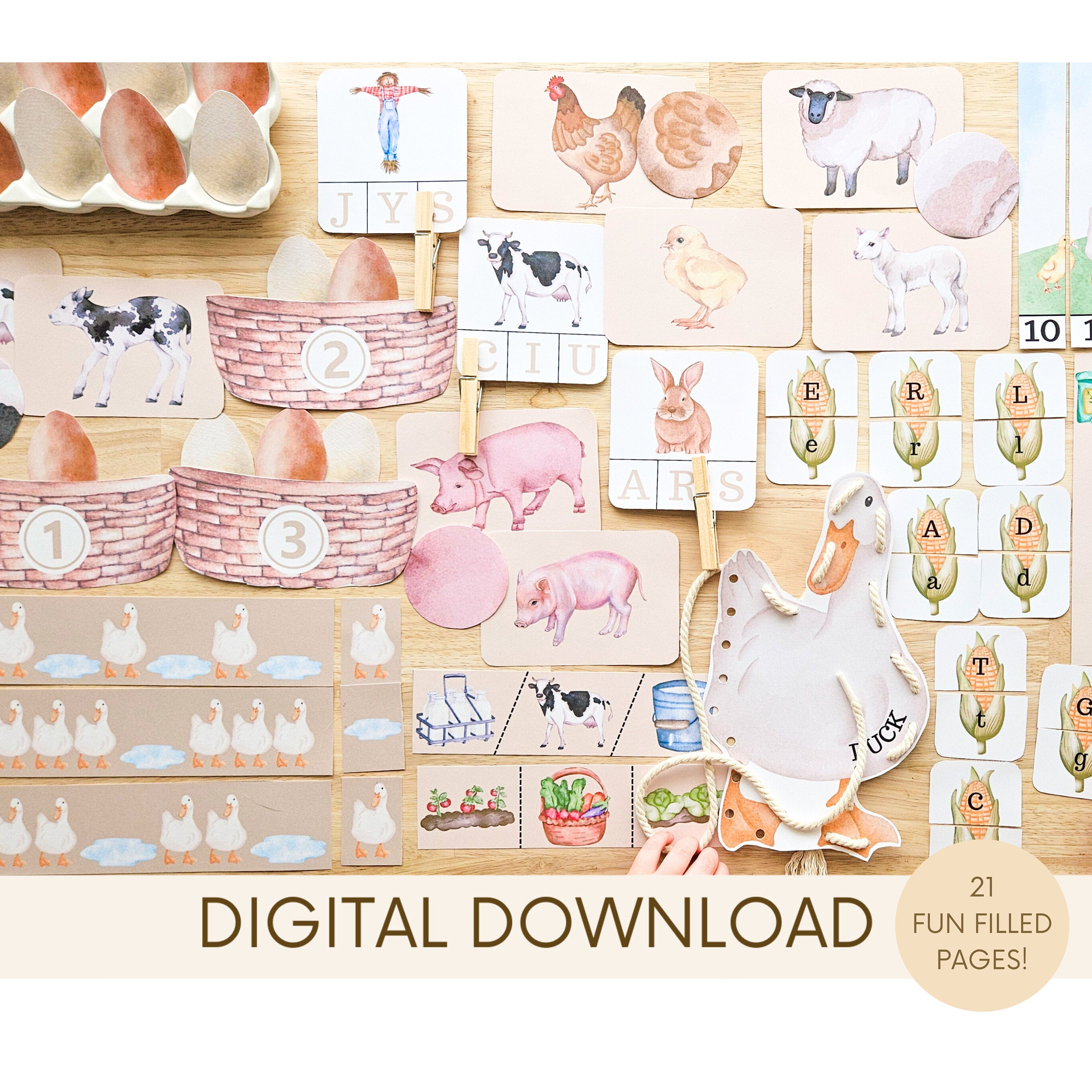 On the Farm Learning Packet, Homeschool Printables, Preschool ...