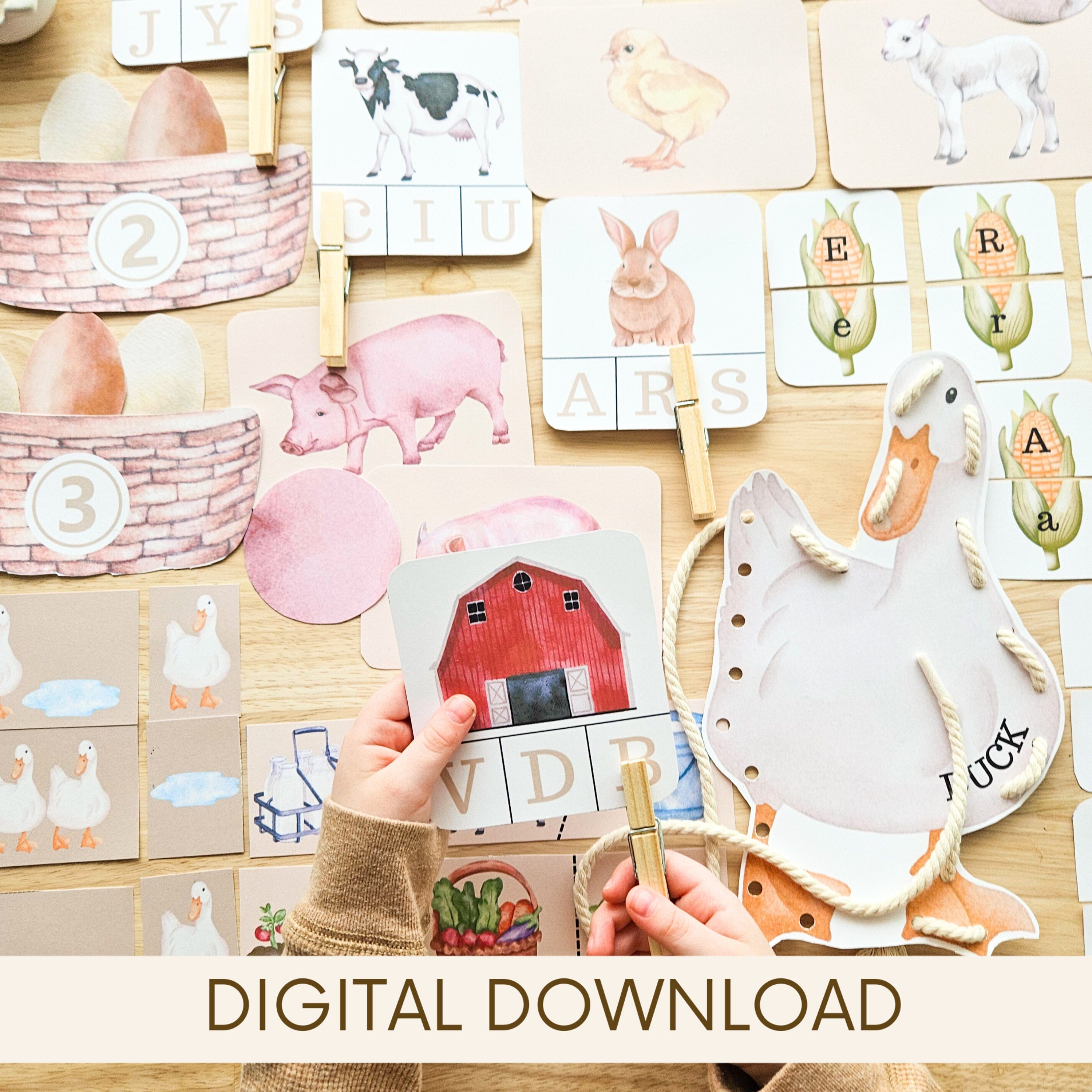 On the Farm Learning Packet, Homeschool Printables, Preschool ...