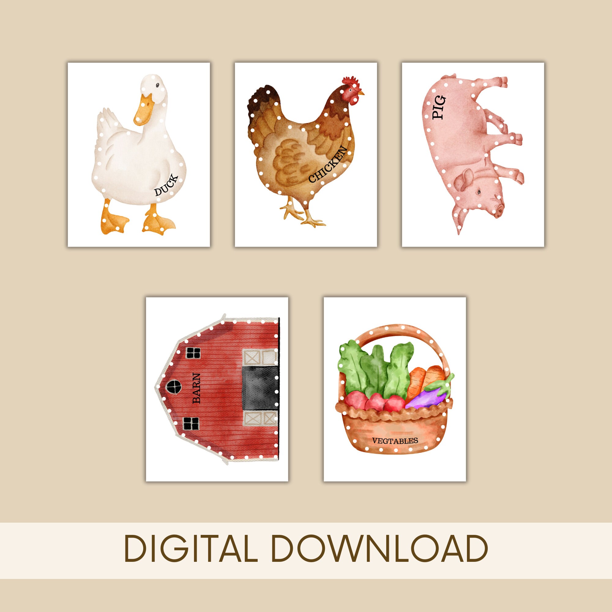 On the Farm Lacing Cards, Homeschool Printables, Preschool Curriculum ...