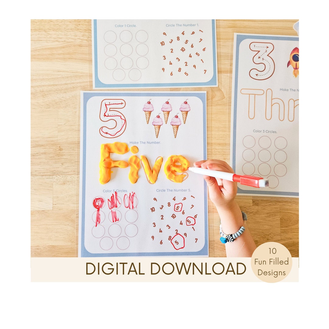 Number Activity Mats, Homeschool Printable, Preschool Curriculum ...