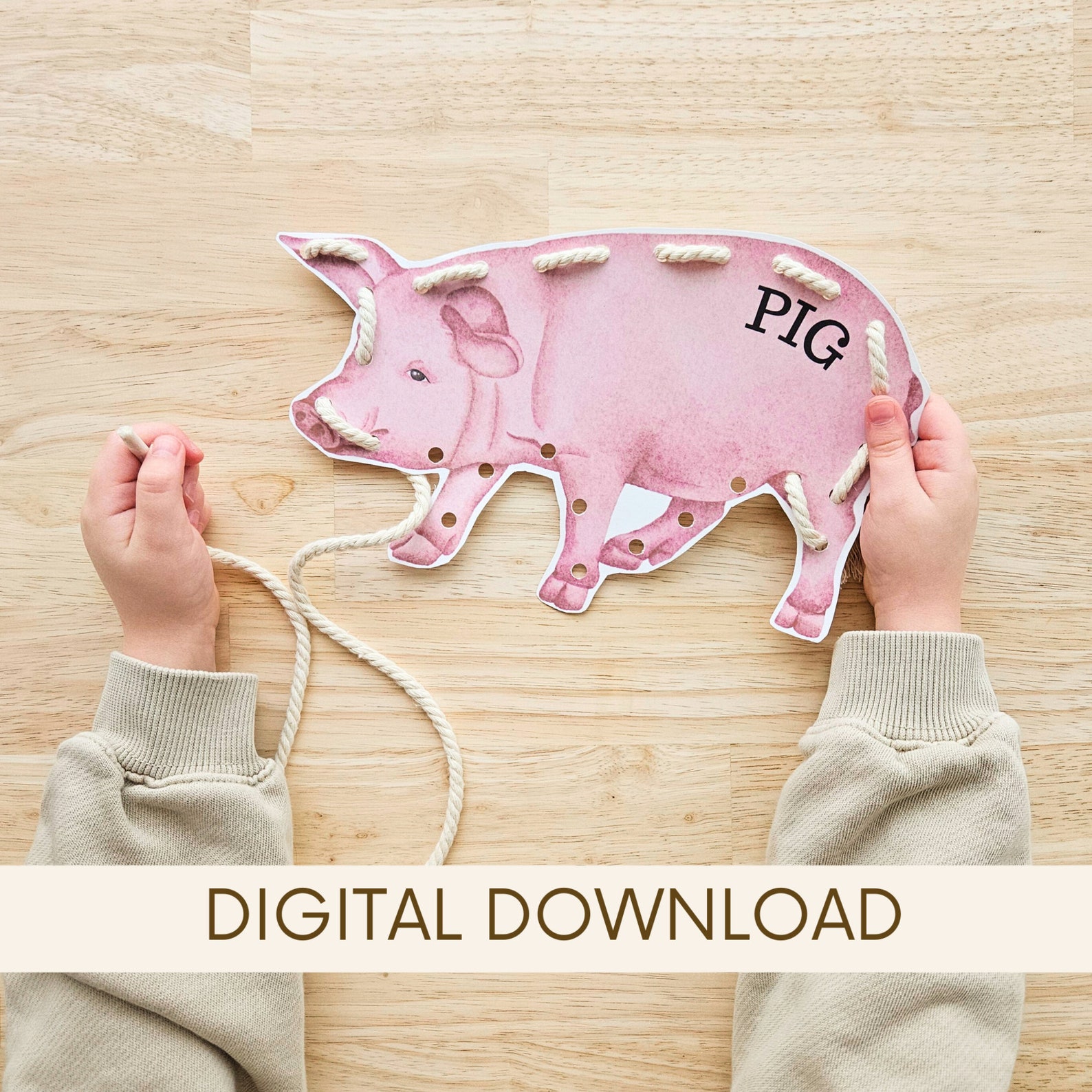 On the Farm Lacing Cards, Homeschool Printables, Preschool Curriculum ...