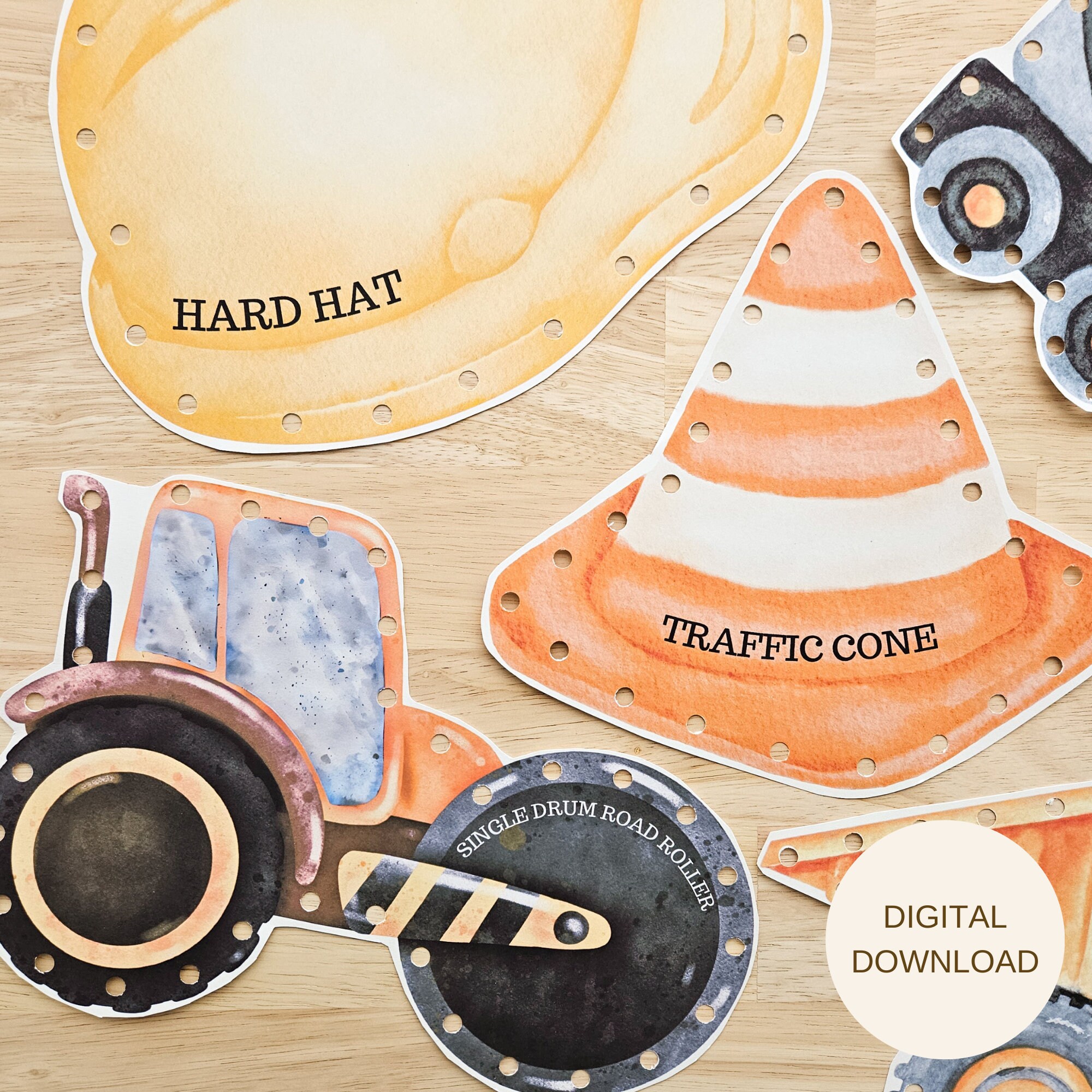 Construction Lacing Cards, Homeschool Printables, Preschool Curriculum ...