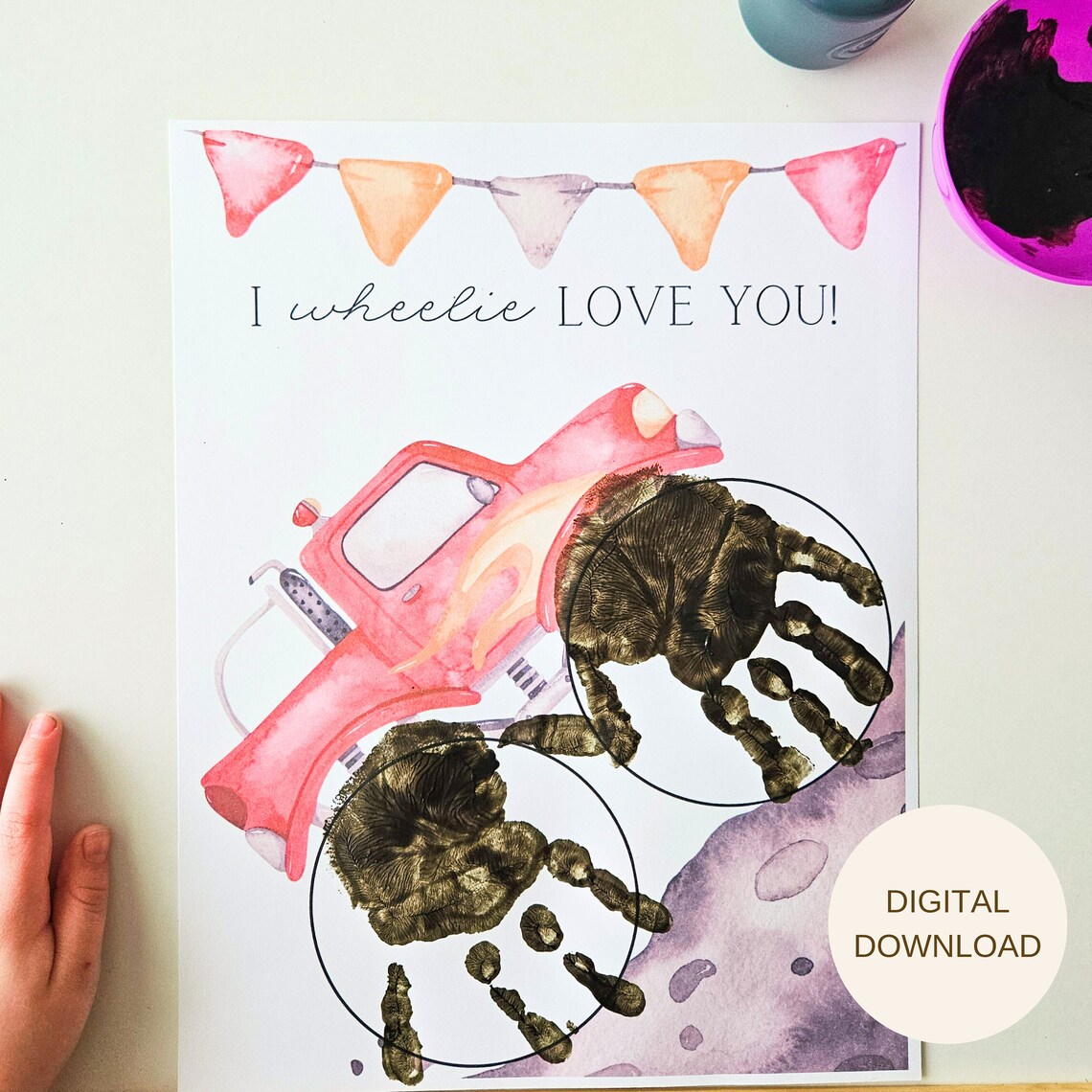 Handprint Craft Printable, Father's / Mother's Day Gift, Preschool ...