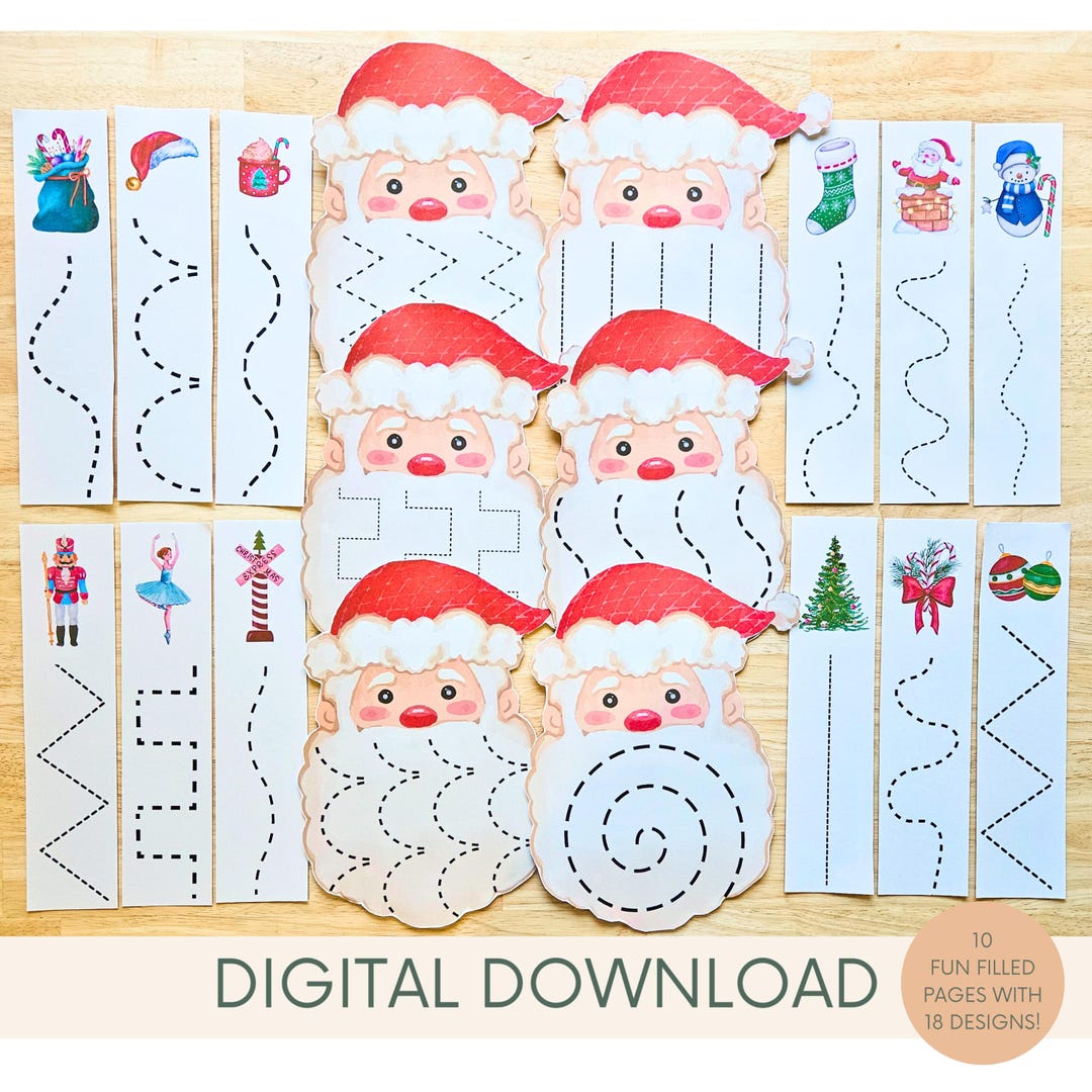 Christmas Scissor Skill, Homeschool Printables, Preschool Curriculum ...