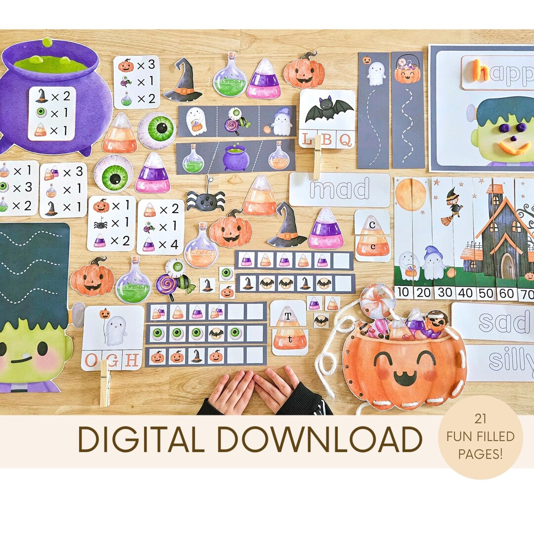 Halloween Packet, Homeschool Printables, Kindergarten Curriculum ...