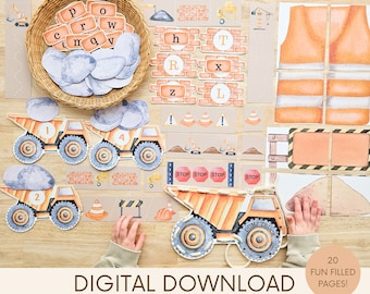 Construction Lacing Cards, Homeschool Printables, Preschool Curriculum ...