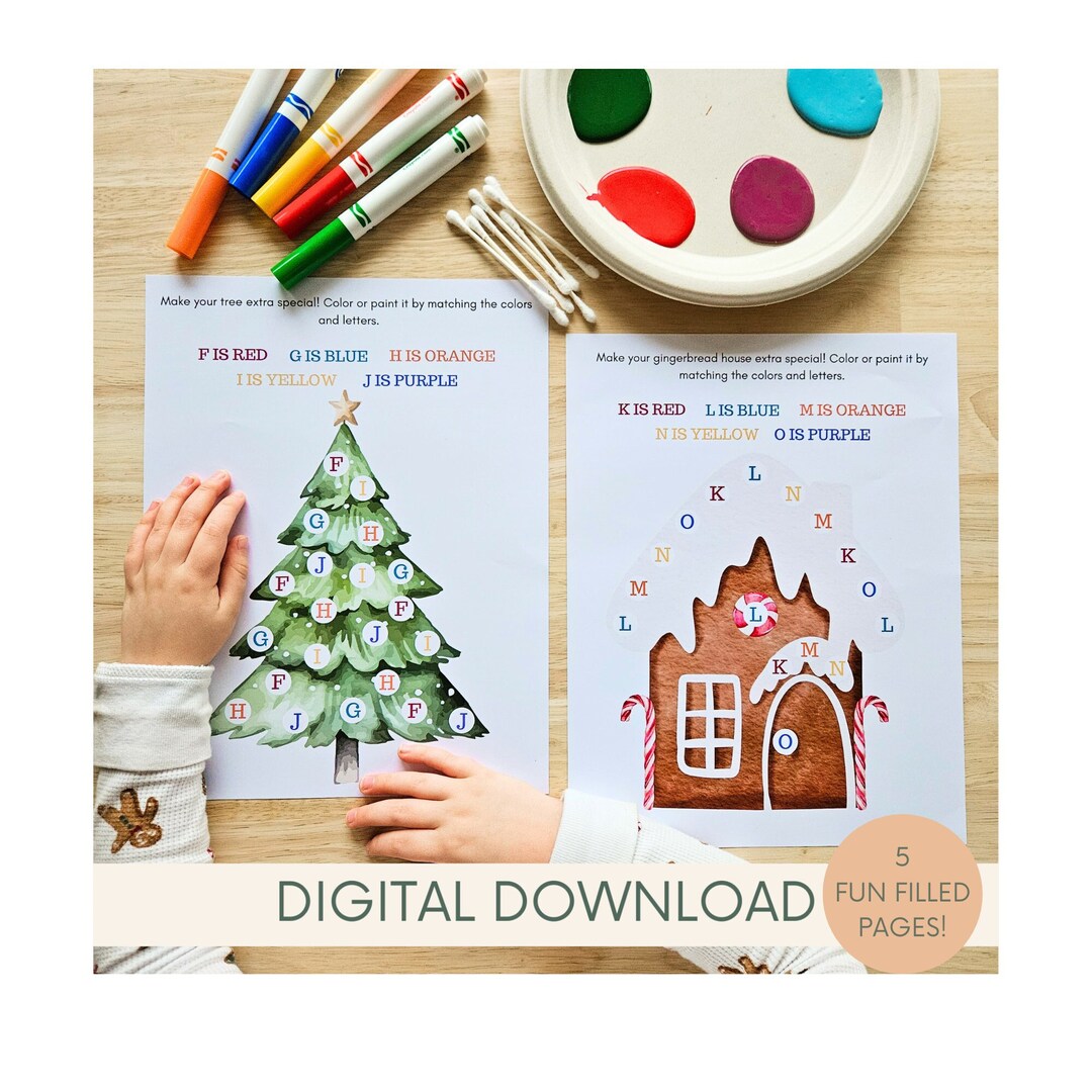 5 Christmas Alphabet Color Match, Homeschool Printables, Preschool ...