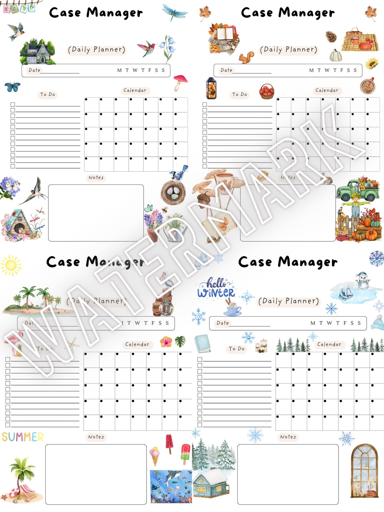 Case Manager Seasonal Daily Planner PDF- Printable Digital Download ...