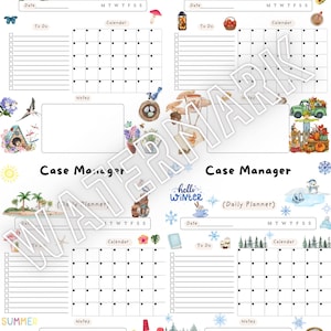 Case Manager Seasonal Daily Planner PDF- Printable Digital Download ...