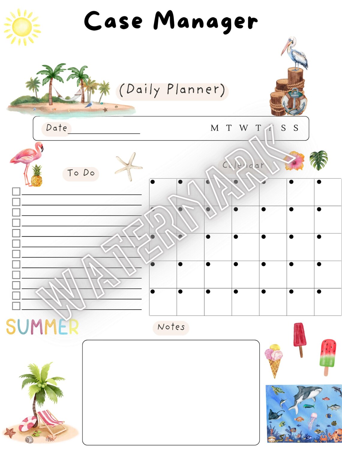 Case Manager Seasonal Daily Planner PDF- Printable Digital Download ...