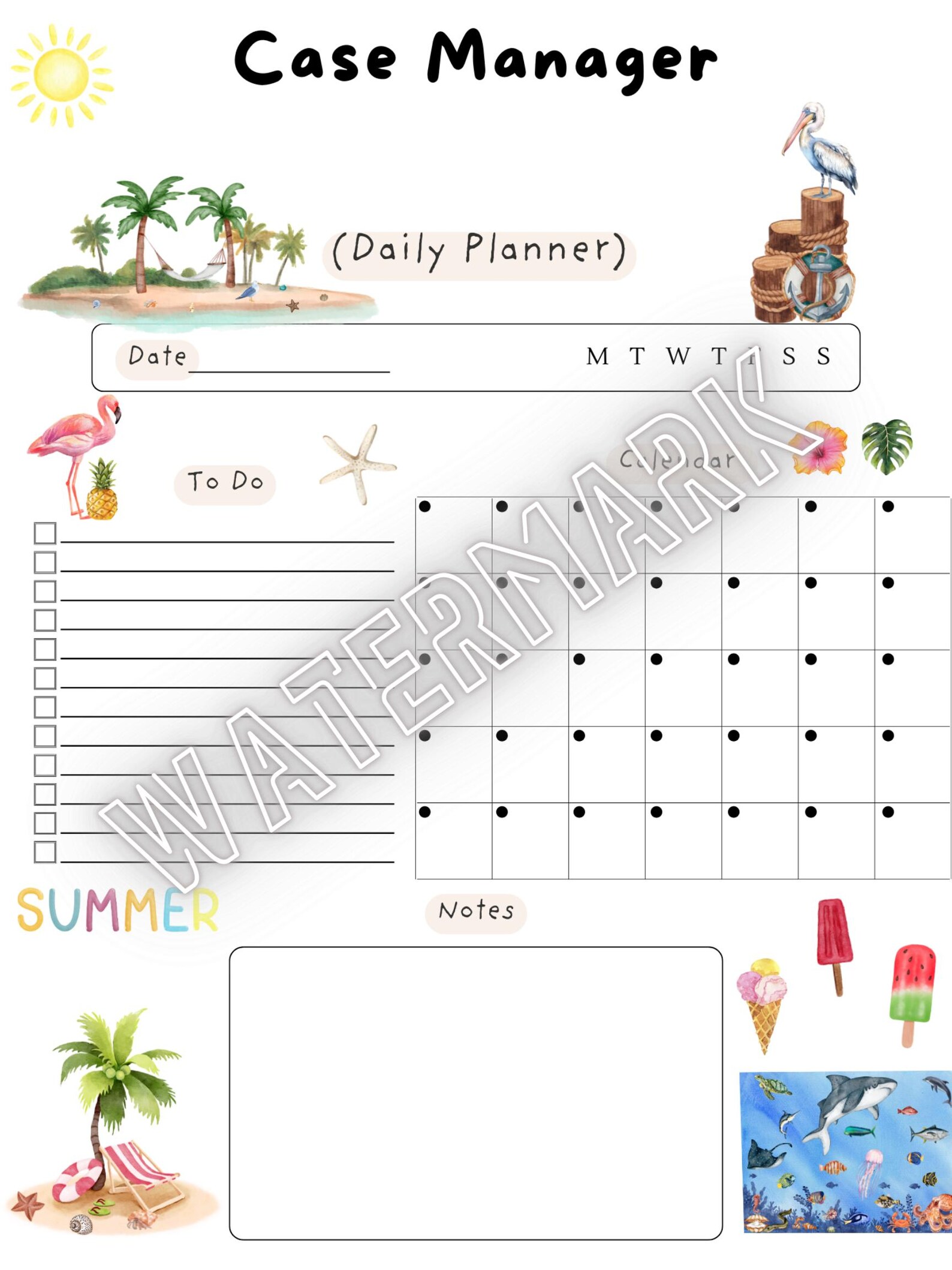 Case Manager Seasonal Daily Planner PDF- Printable Digital Download ...