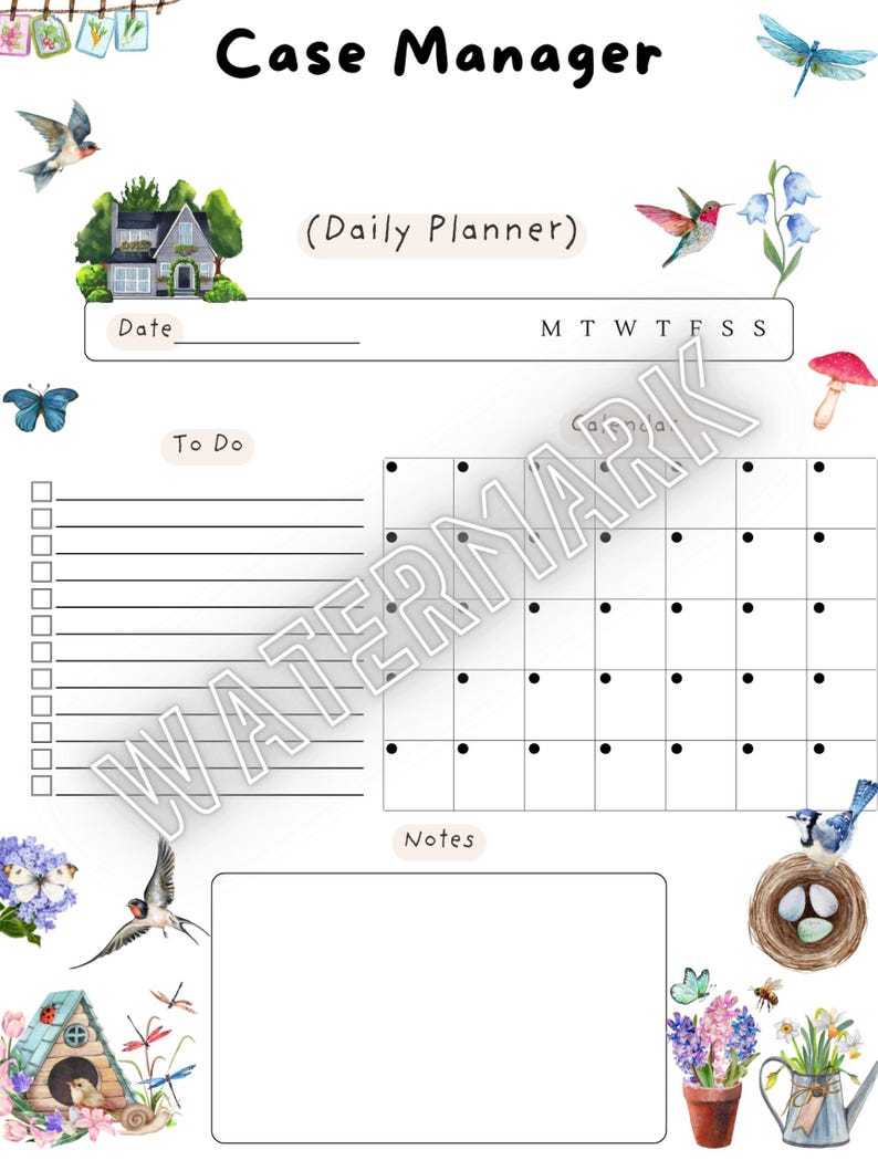 Case Manager Seasonal Daily Planner PDF- Printable Digital Download ...