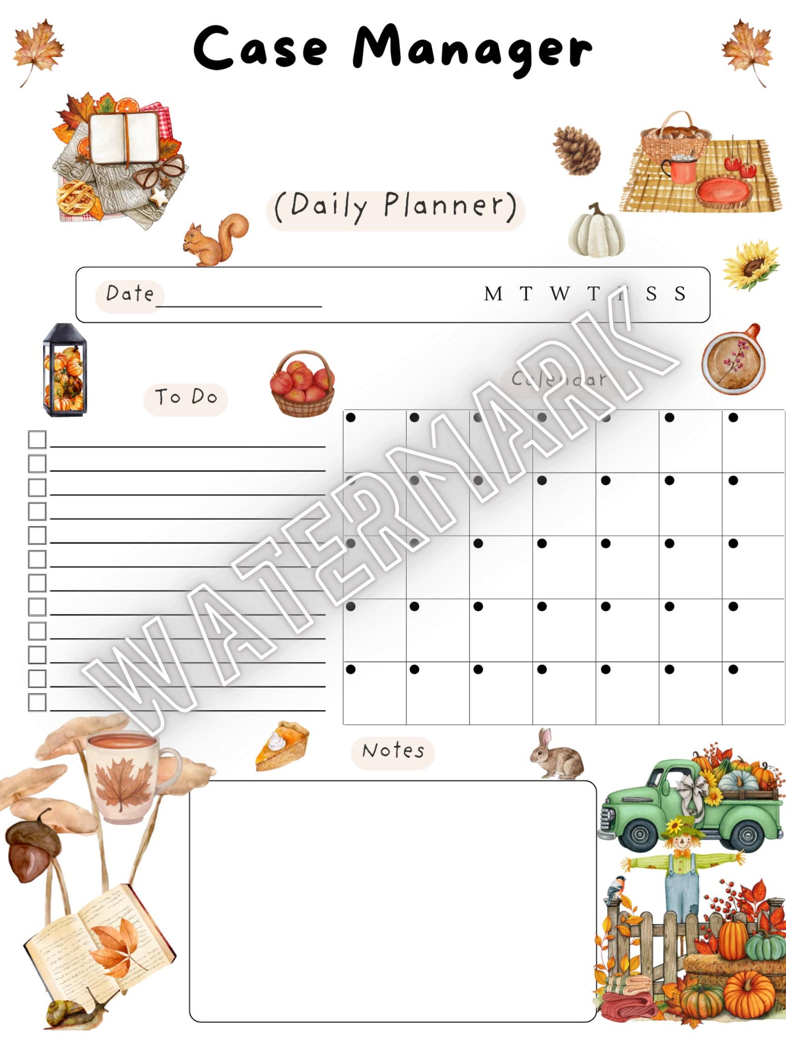 Case Manager Seasonal Daily Planner PDF- Printable Digital Download ...