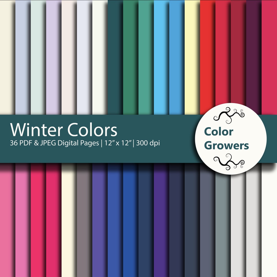 Winter Digital Paper Pack, Winter Shades of Digital Background ...
