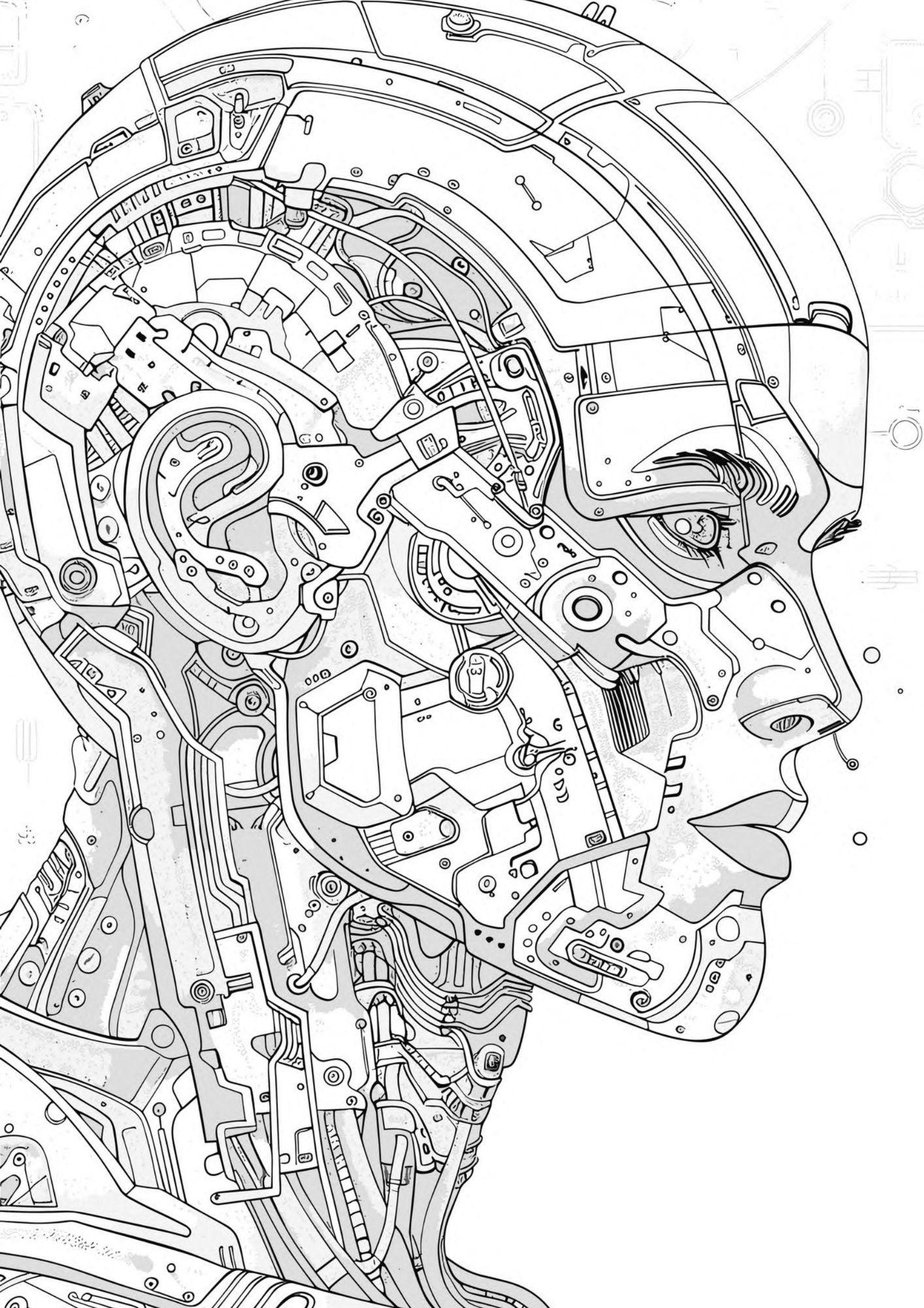 25 Sci-fi Adult, Cyberpunk Coloring Pages,for Adults Instant Download ...