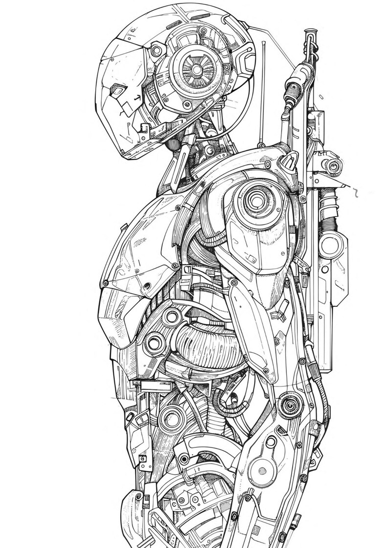 25 Sci-fi Adult, Cyberpunk Coloring Pages,for Adults Instant Download ...