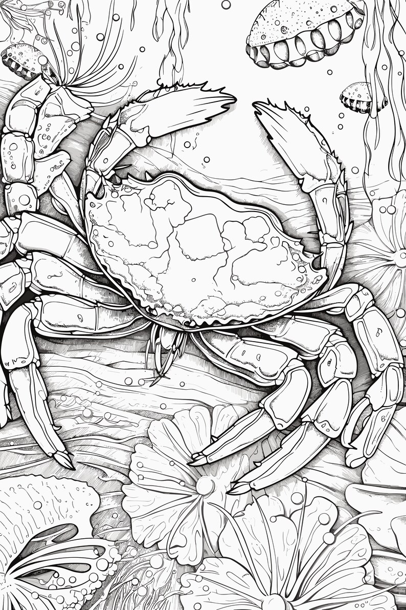 Set of 30 Sea Animal Coloring Pages, Underwater Creatures Coloring Book ...