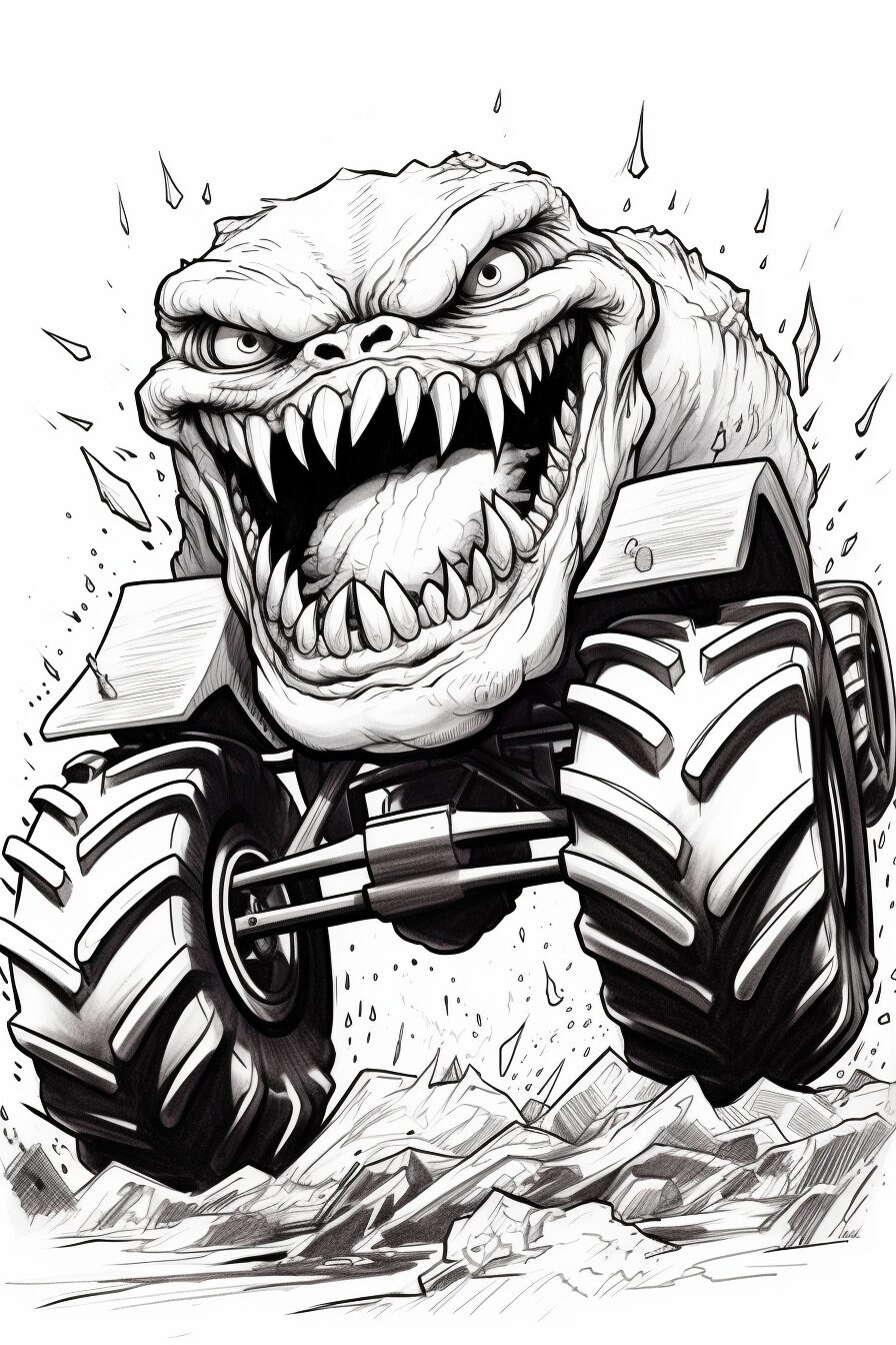 20 Monster Truck Coloring Pages Monster Truck Printables - Etsy