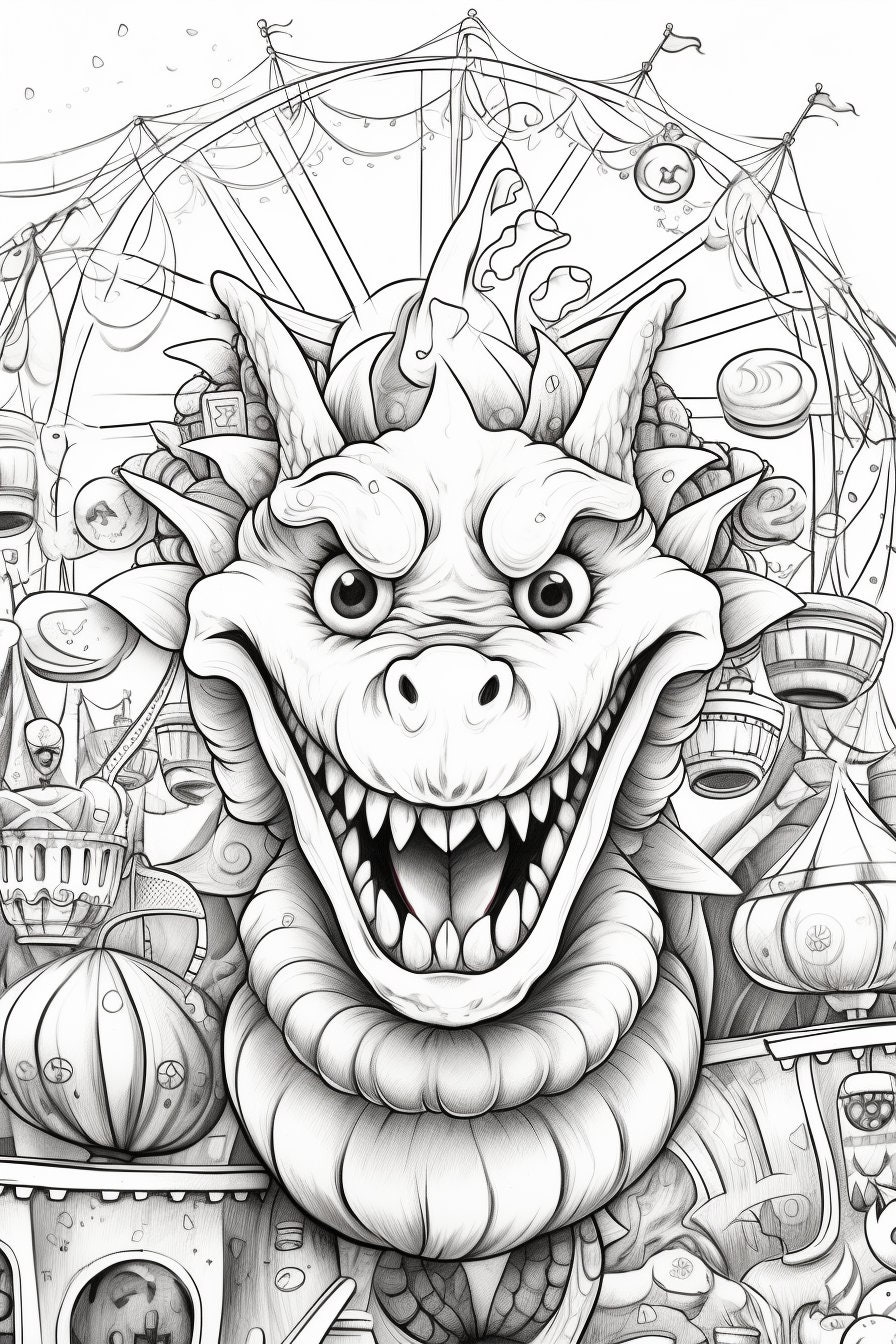 25 Dragon Coloring Book Collection, Mythical Creatures Coloring Pages ...