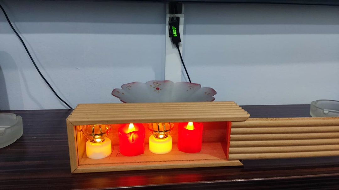 Romantic Wooden Light Box With Gift Candles Elegant Home Decor Bedroom ...