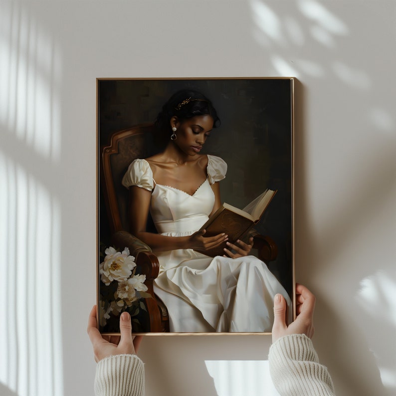 Woman Reading Painting, Victorian Portrait Digital Download, Old World ...
