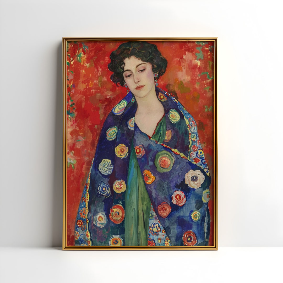 Gustav Klimt Red Wall Art Print Abstract Fraulein Lieser Giclée ...