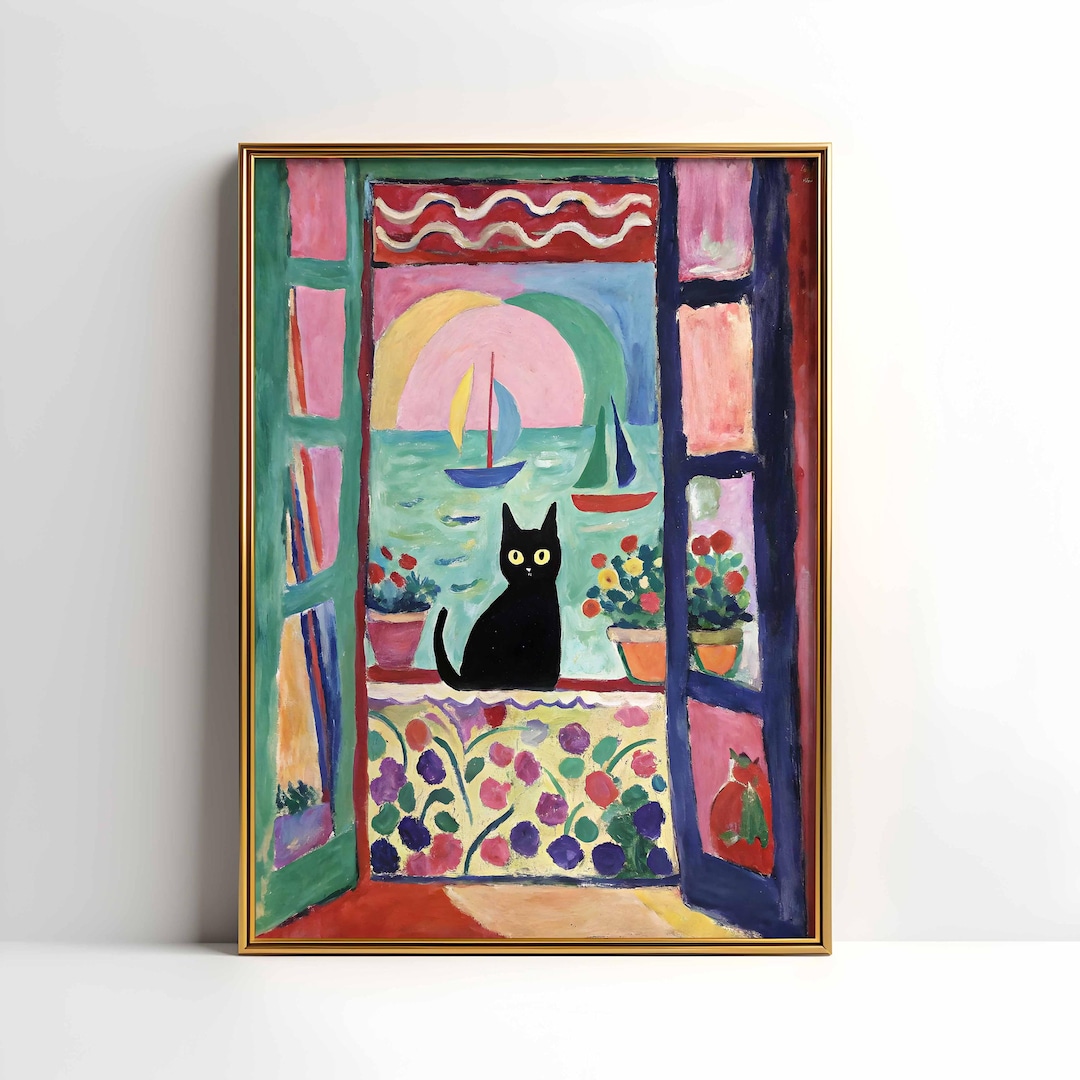 Henri Matisse Cat Print: Trendy Open Window Poster (digital Download ...