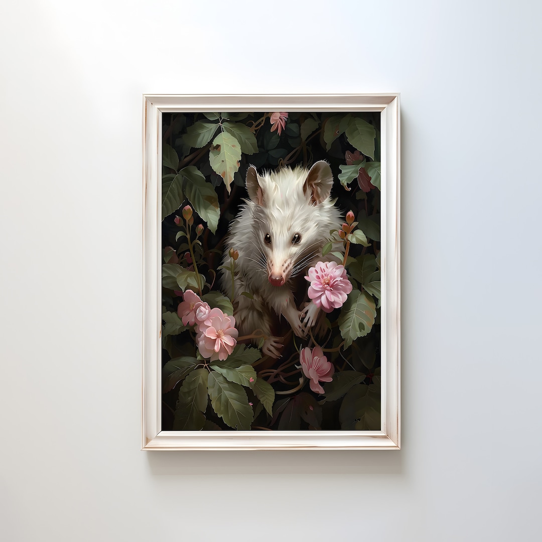 Dark Academia Opossum Oil Painting: Gothic Halloween Print (digital Download) - Etsy