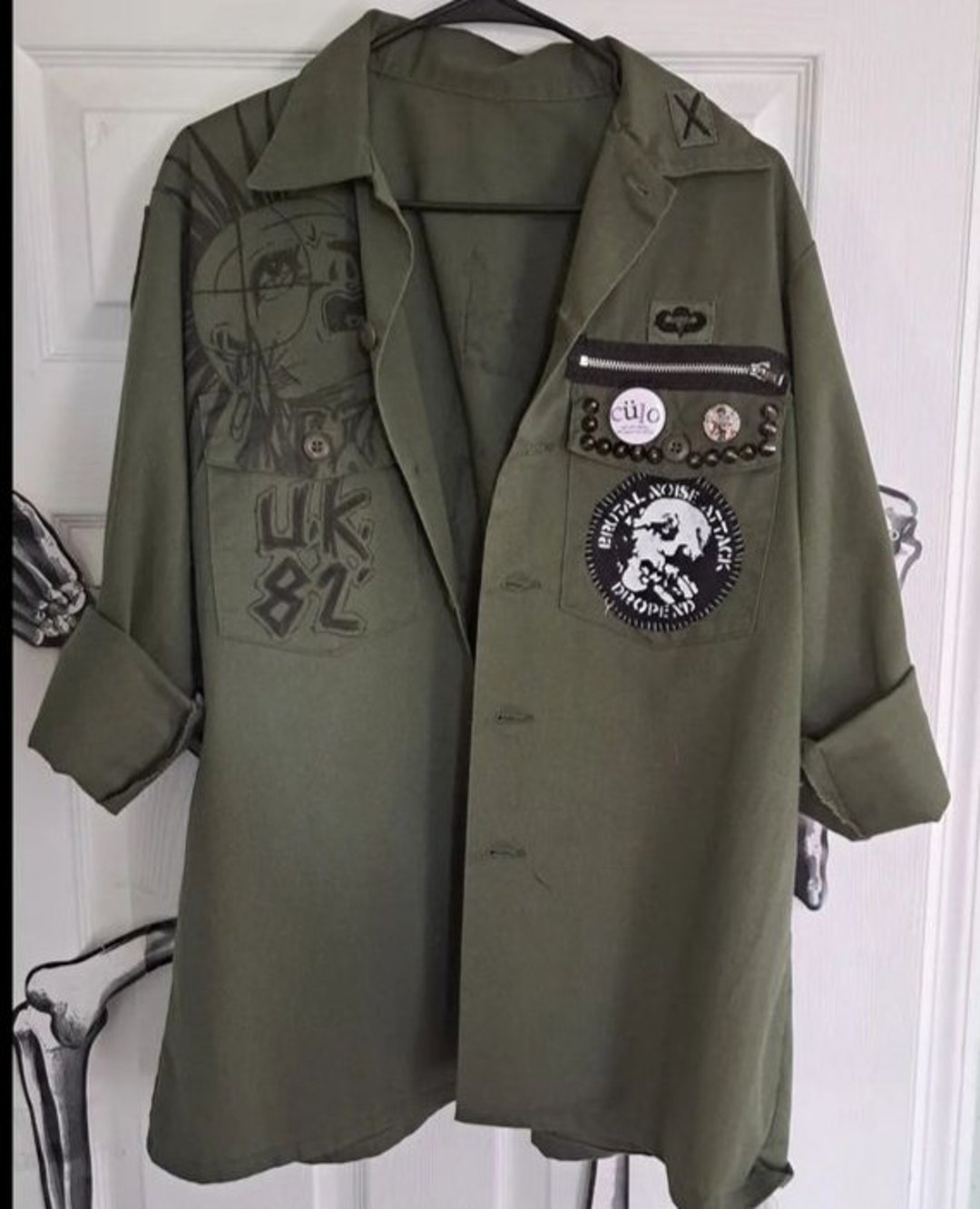 UK82 Handdrawn Army Shirt - Etsy