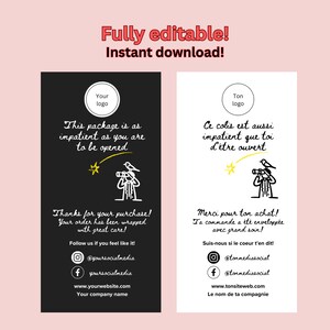 Box Seal Sticker Template Modern Packaging Design Editable - Etsy