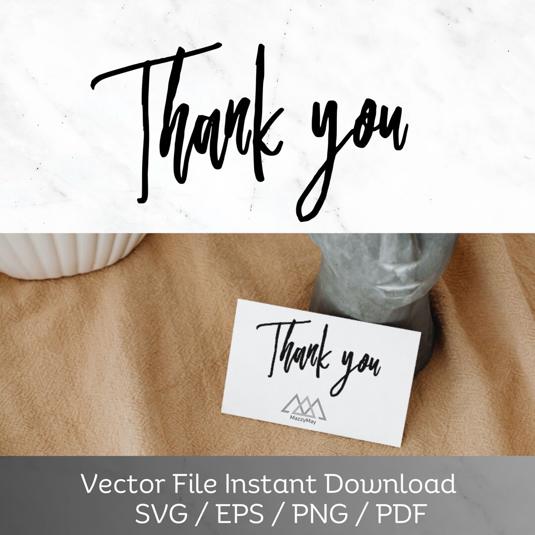 Hand Writing Thank You Message-vector SVG Files for Art Greeting ...