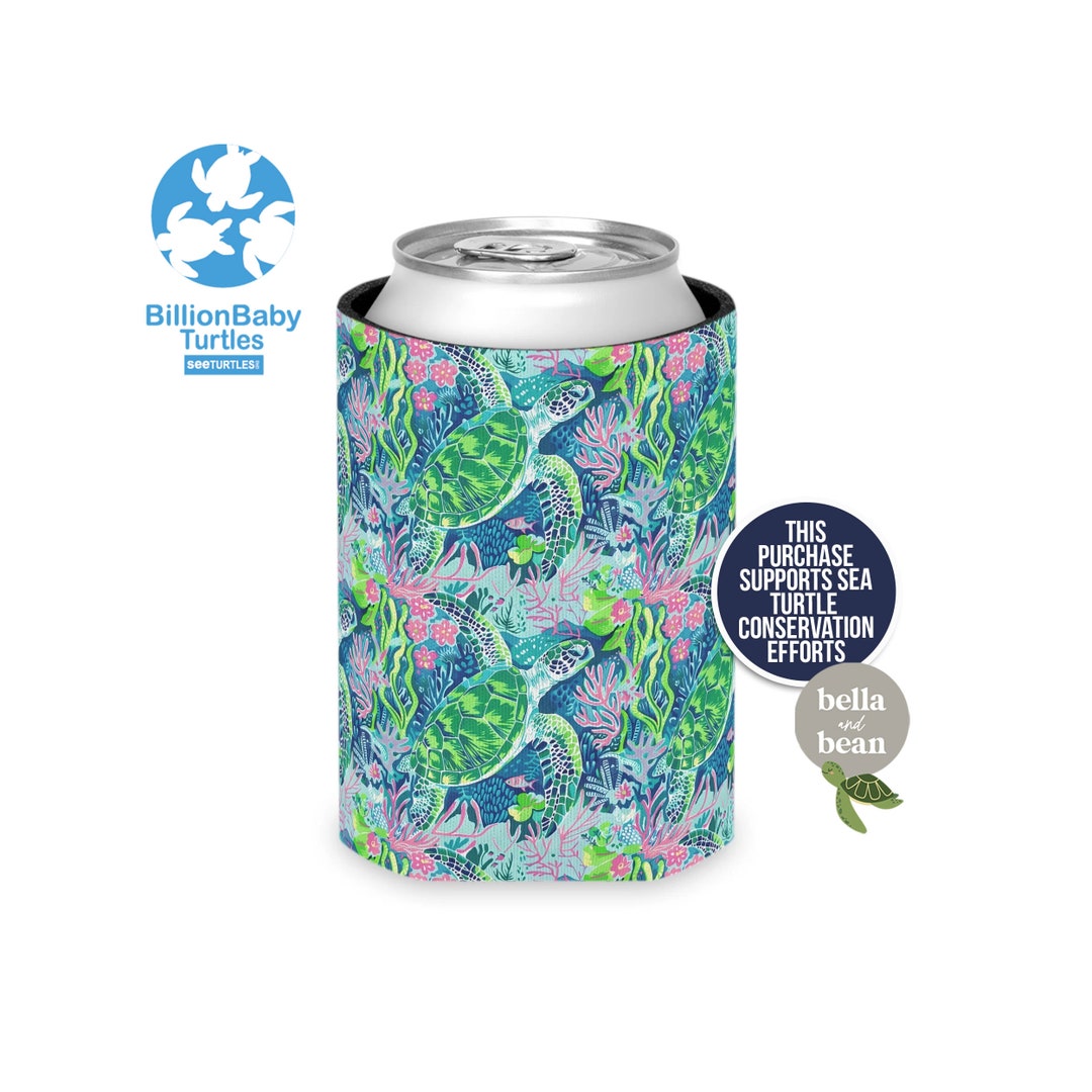 Sea Turtles Foam Can Coolers Support Sea Turtle Conservation Cute ...