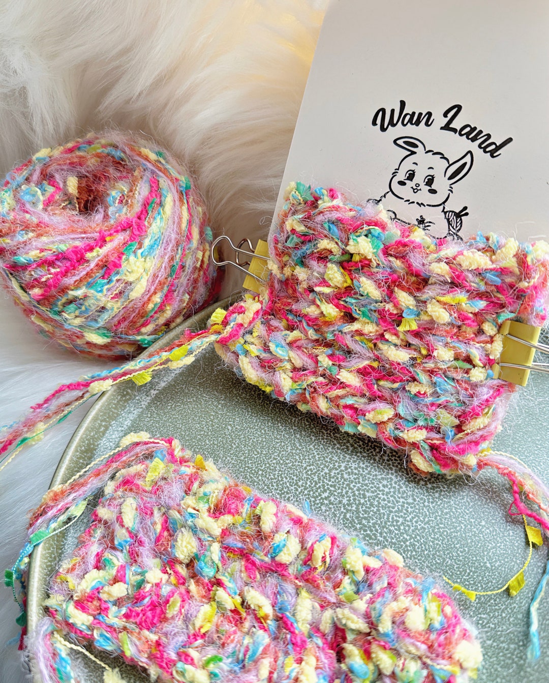Art Yarn, Mixed Yarn, Chunky Yarn. Textured Yarn, Ribbon Yarn. Yarn ...
