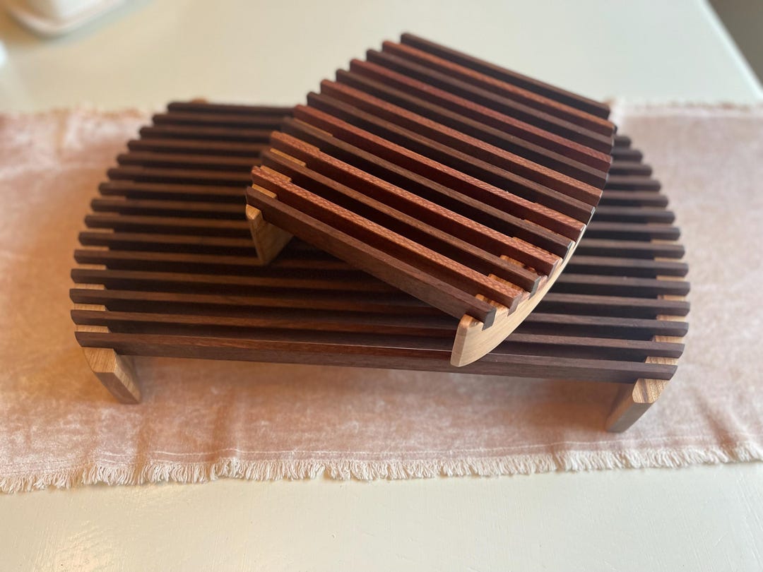 Wooden Trivet Handcrafted Rustic Kitchen Decor Hot Pot Holder Heat ...