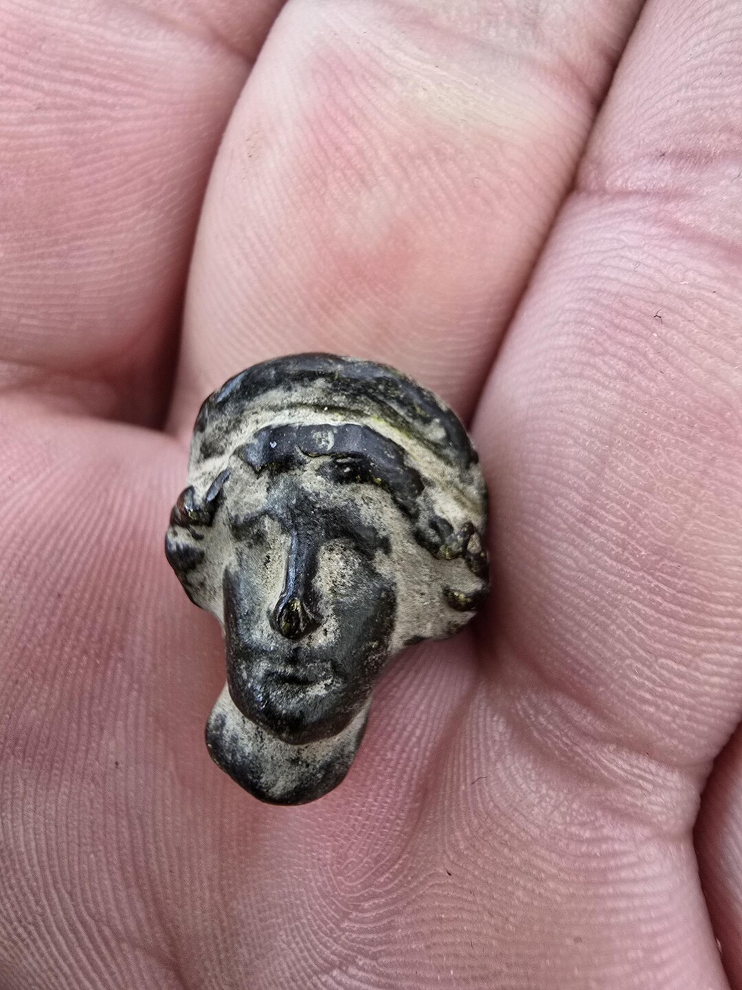 Ancient Roman Bronze Male Head , ( Appolo ) , From Figurine - Etsy
