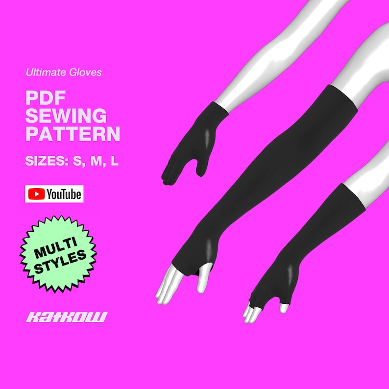 Multi-style Gloves Sewing Pattern PDF (sizes: S-L) Drag Queen Easy DIY ...