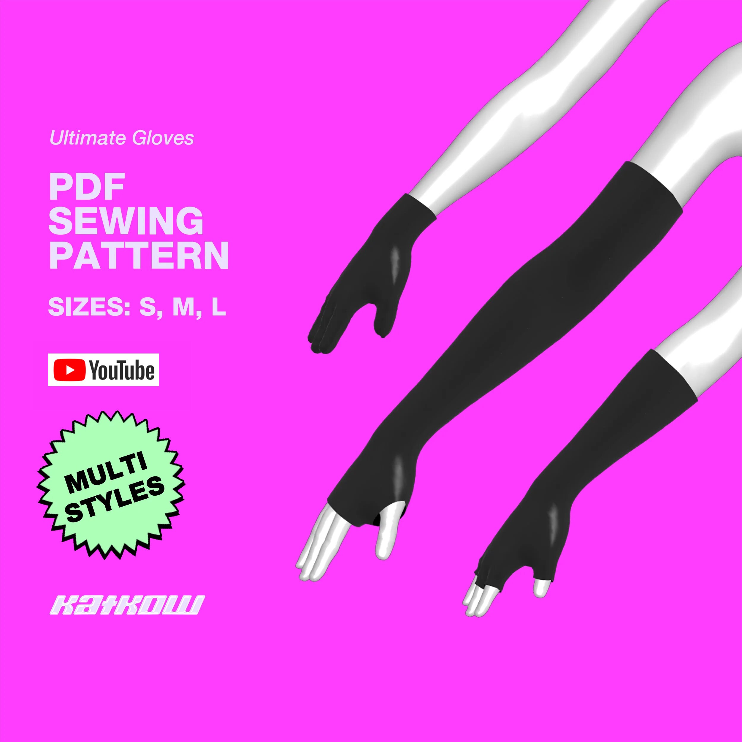 Multi-style Gloves Sewing Pattern PDF (sizes: S-L) Drag Queen Easy DIY ...