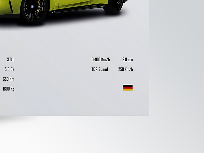 BMW G82 G83 M4 Spec Poster M2,M3, E46 Car Poster Framed A4 A3 A2 Wall ...