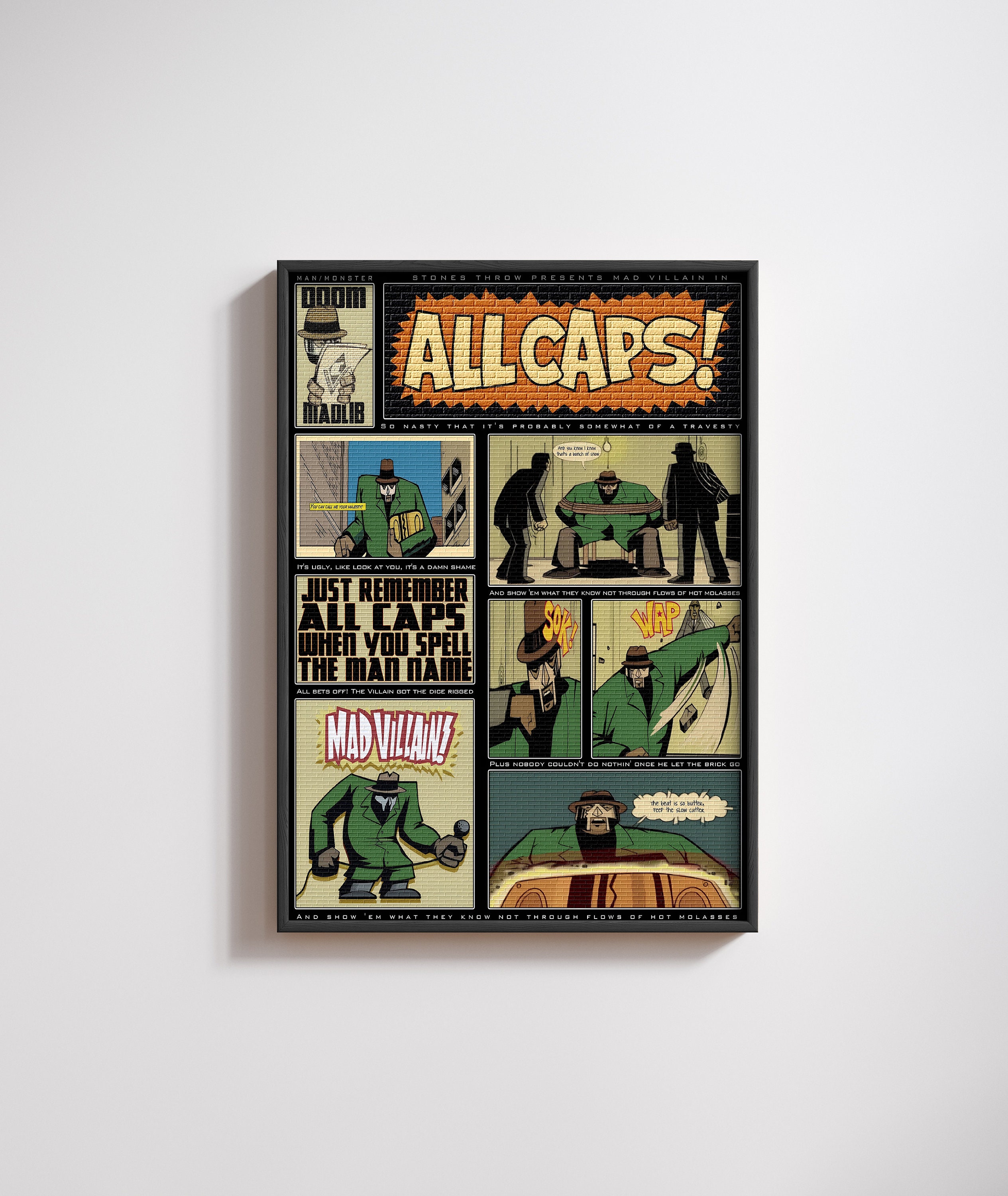 MF Doom All Caps Poster Dooms Day Hip-hop Rap Hip-hop Poster Framed A4 ...