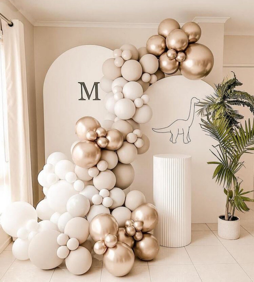 Neutral Balloon Arch 130 Piece Kit, Baige and Brown Balloon Garland ...