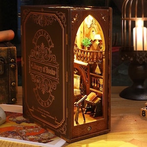Library Book Nook , Build Your Own Book Nook, Doll House DIY Kit, Model ...