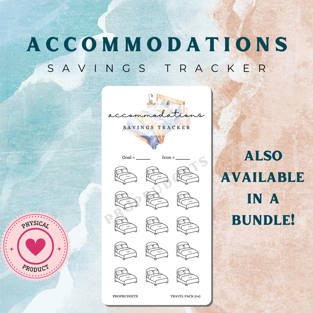 Accommodations Savings Tracker Travel Pack A6 Laminated - Etsy