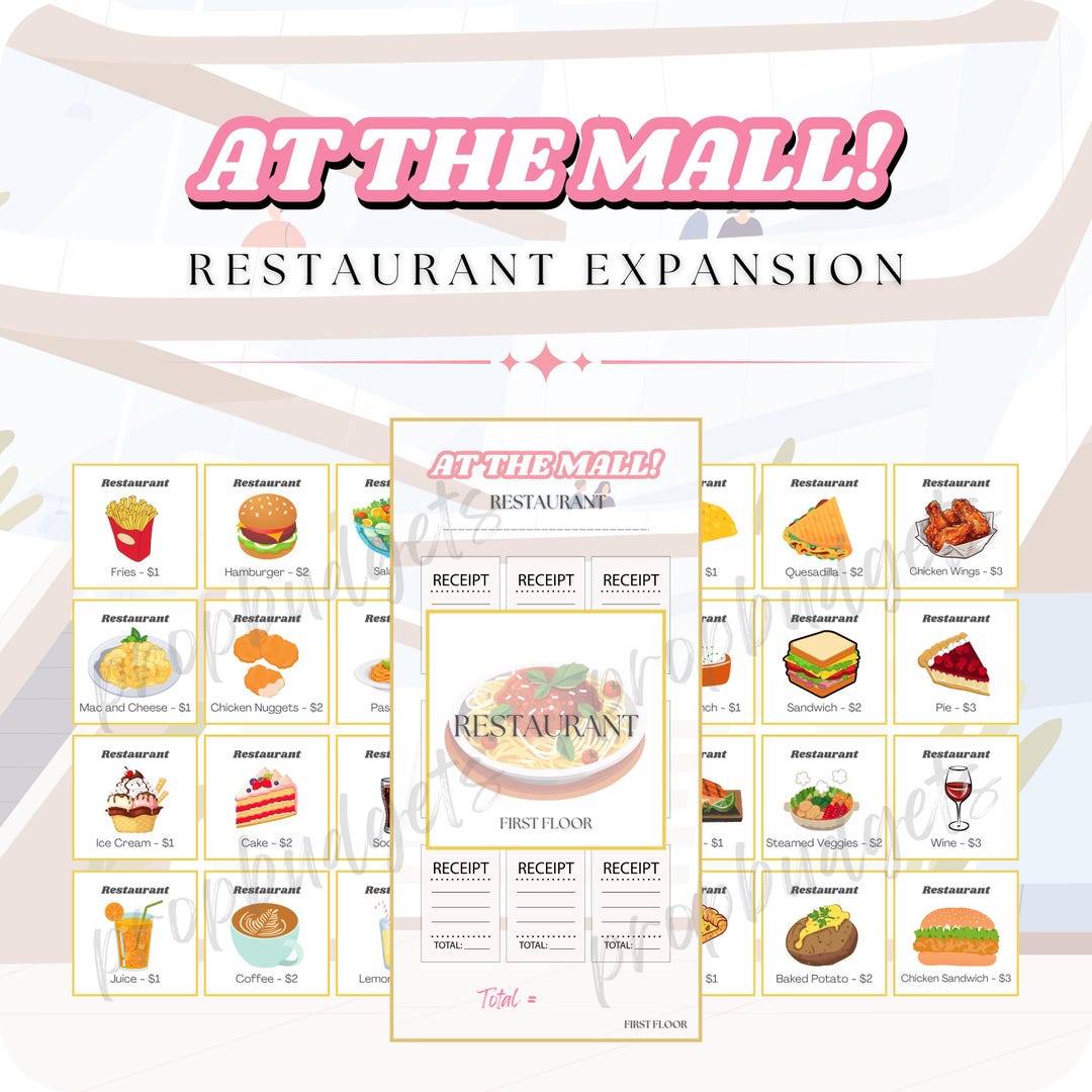 Restaurant Expansion: at the Mall Savings Game (A6 Printable PDF) - Etsy