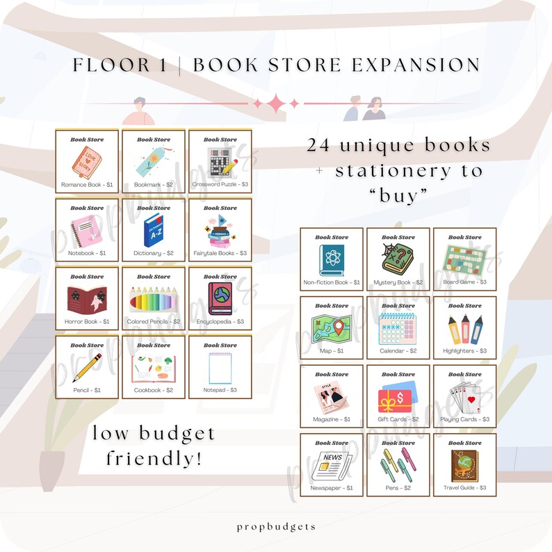 At the Mall Savings Game Expansion (floor 1 - Book Store) - Printable ...