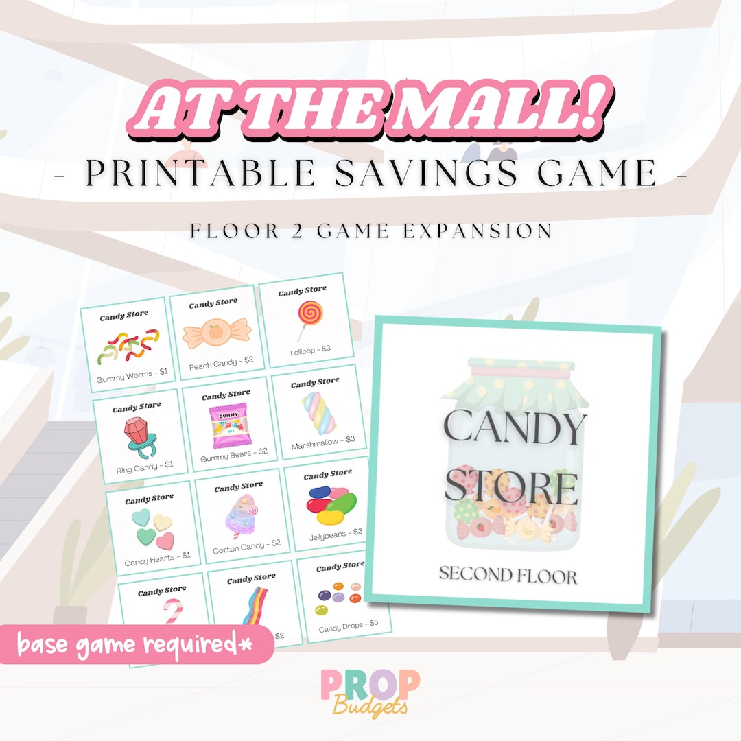 At the Mall Savings Game Expansion (floor 2 - Candy Store) - Printable ...
