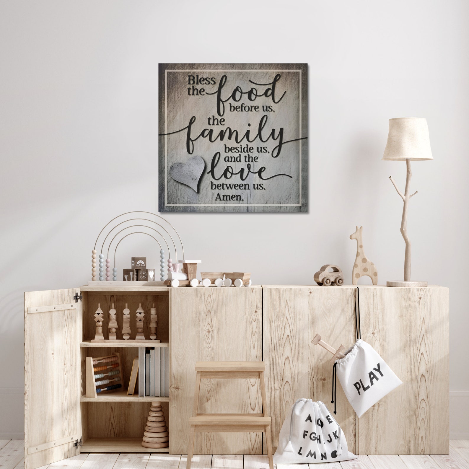 Bless the Food Before Us Inspirational Christian Kitchen Decor, Family ...