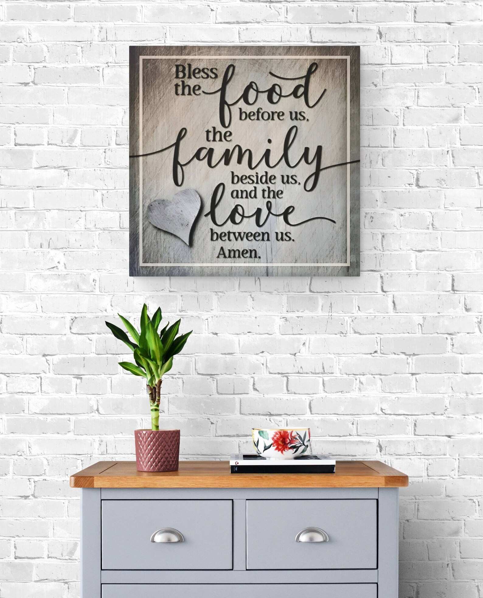 Bless the Food Before Us Inspirational Christian Kitchen Decor, Family ...